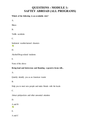 Questions module 1 safety abroad (all programs)_093015 | DOCX