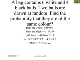 Questions of basic probability for aptitude test | ODP