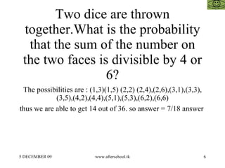 Questions of basic probability for aptitude test | ODP