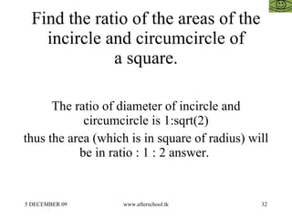 Questions of mensuration, area and volume for aptitude tests | PPT