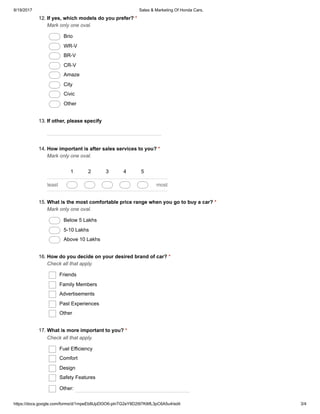 Questions on honda cars | PDF