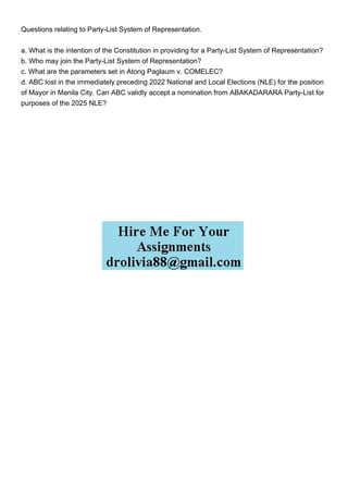 Questions relating to PartyList System of Representation .pdf