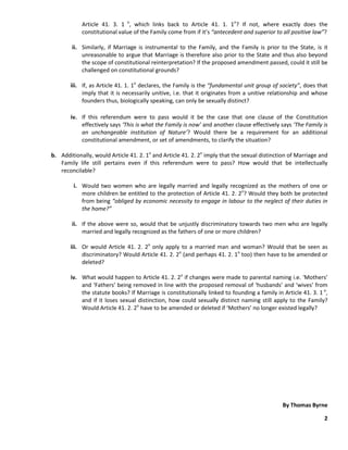 Constitutional and Marital Law Questions re: Marriage Referendum | PDF