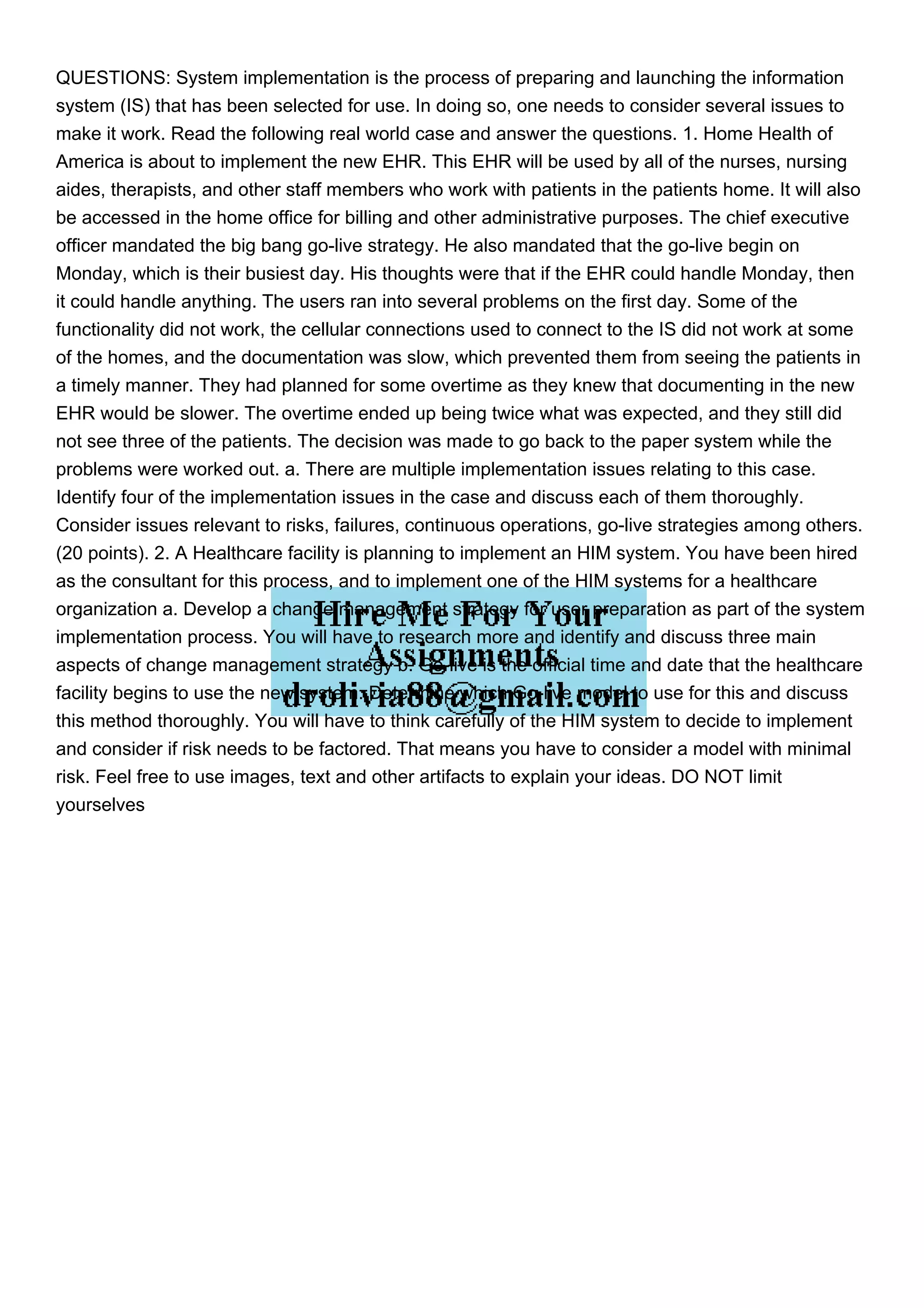 QUESTIONS System implementation is the process of preparing.pdf