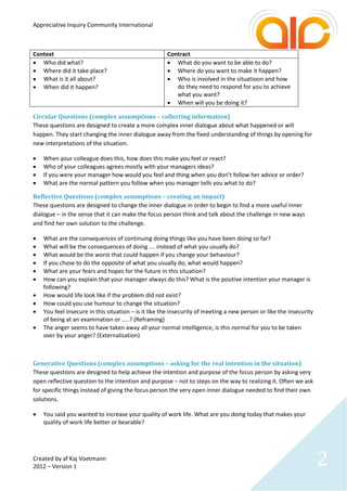 Questions that makes a difference in appreciative inquiry | PDF