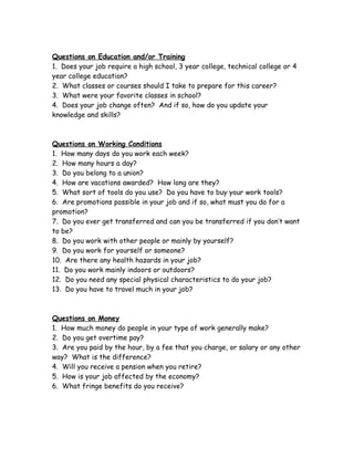 Questions To Ask Guest Guest Speakers Career Day | DOC