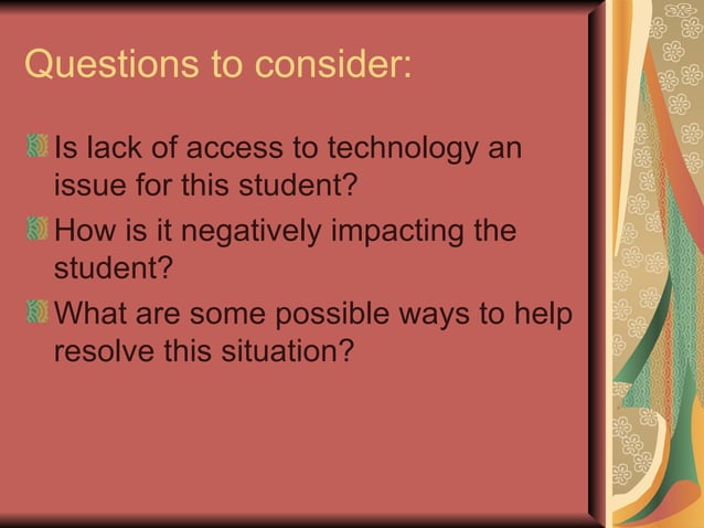 Questions to consider | PPT