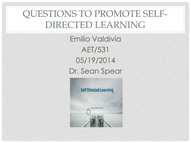 Questions to promote self directed learning | PPTX
