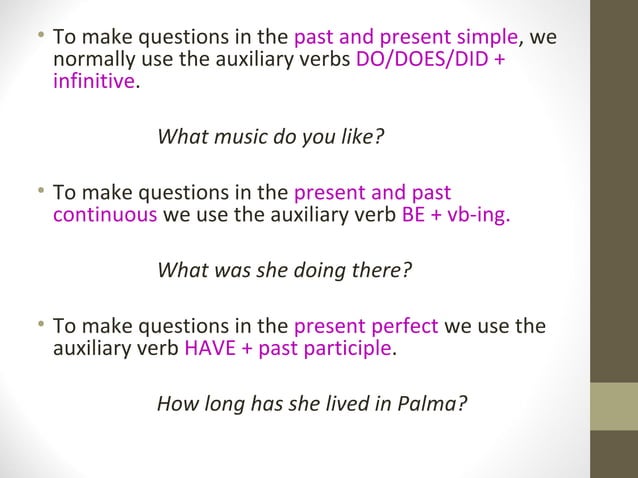 NI1 - Questions w/without auxiliaries (revision) | PPT