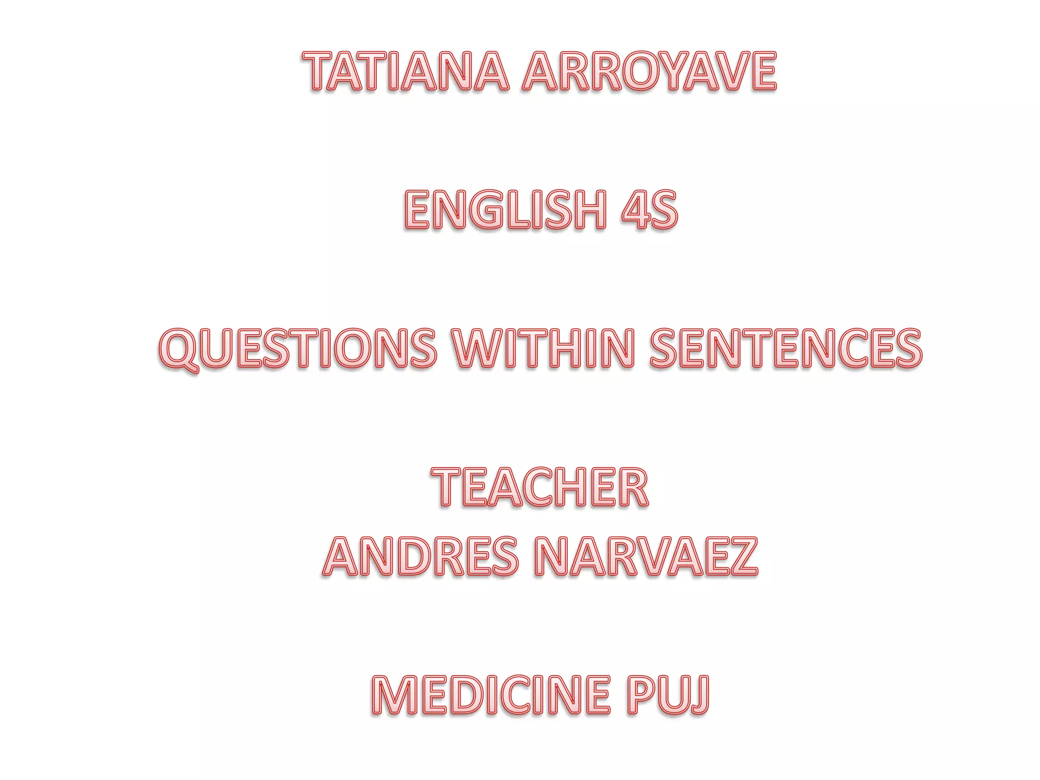 Questions within sentences | PPT