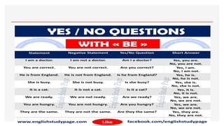 Questions with verb to be | PPTX