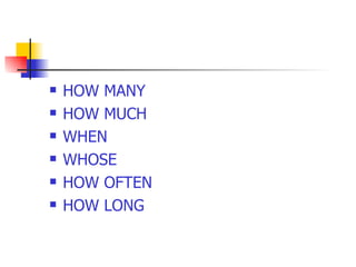 Questions words | PPT