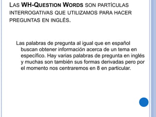 Questions words | PPTX