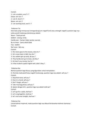 Question tag b.inggris | DOCX