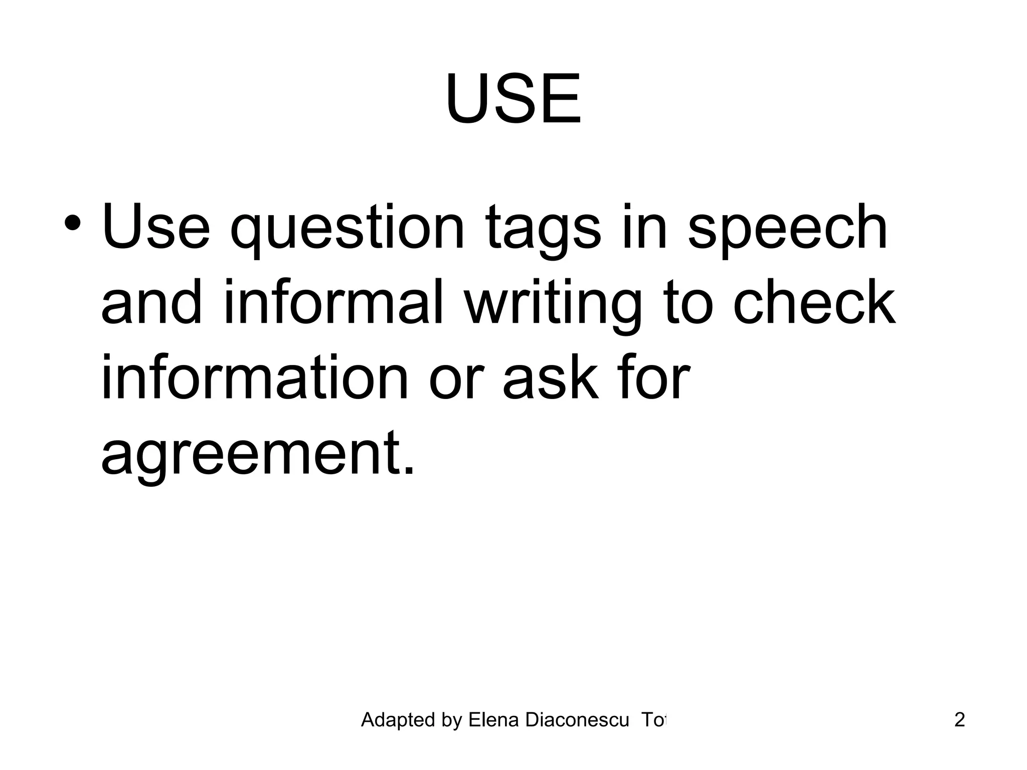 Question tags | PPT