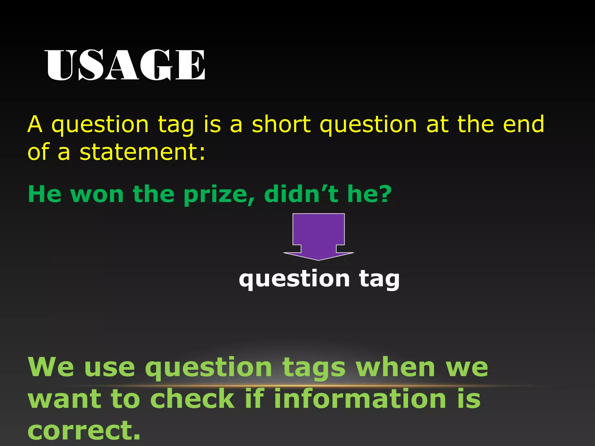 Question tags | PPT