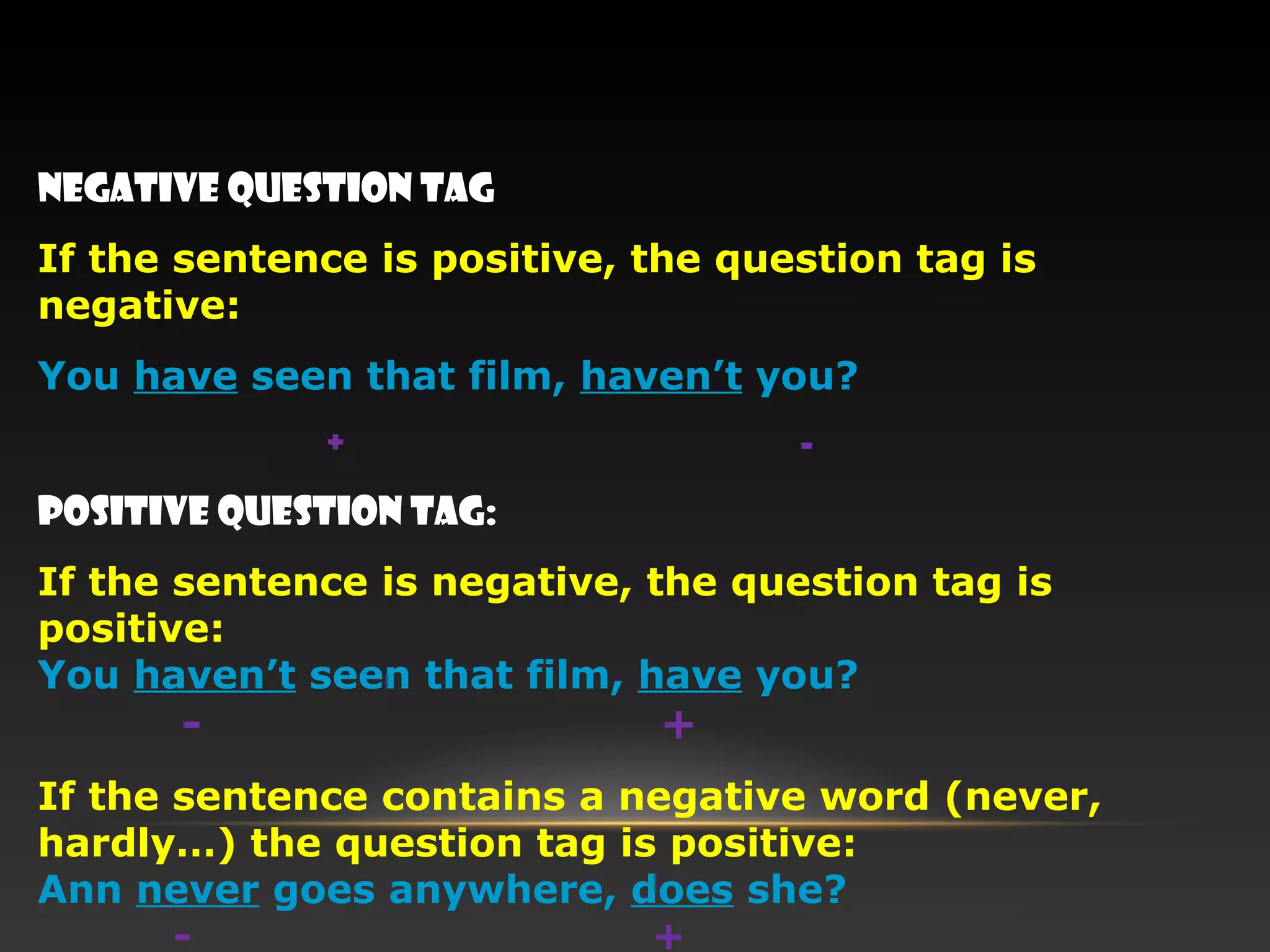 Question tags | PPT