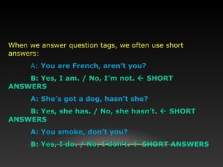 Question tags | PPT