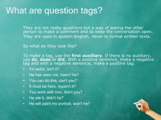 Question tags | PPT