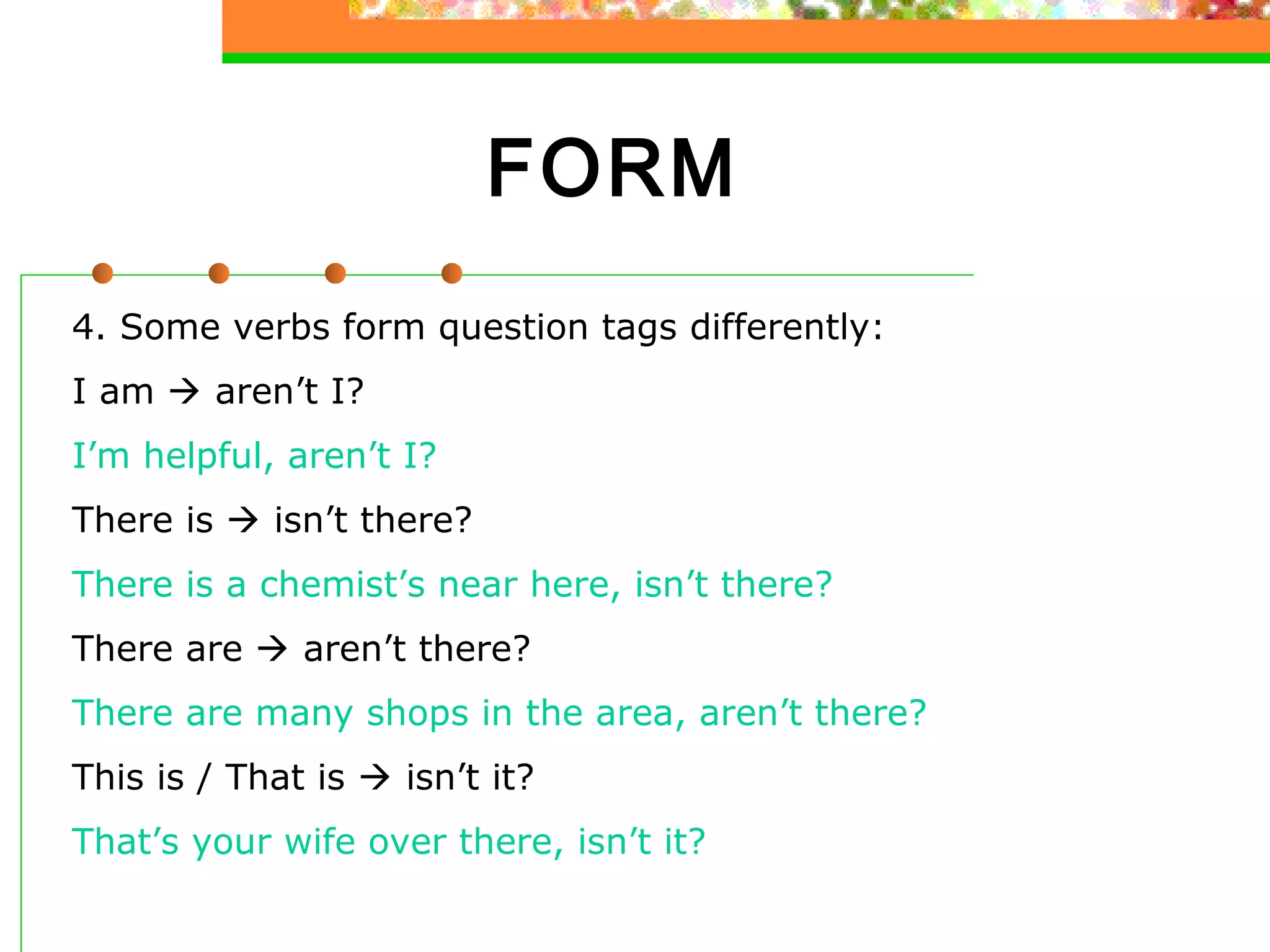Question tags explanation | PPT