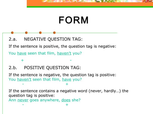 Question tags explanation | PPT