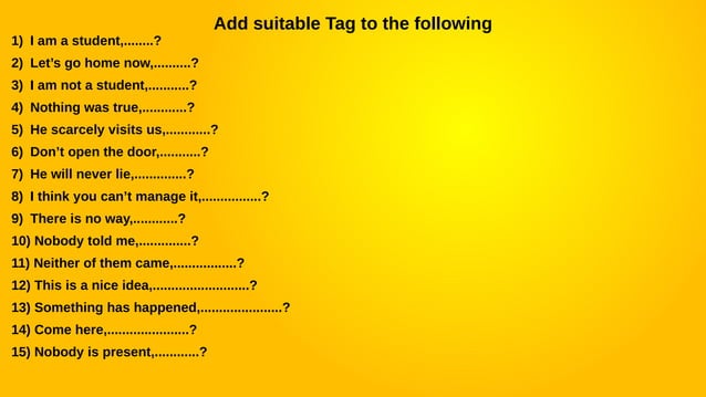 Question tags | PPT