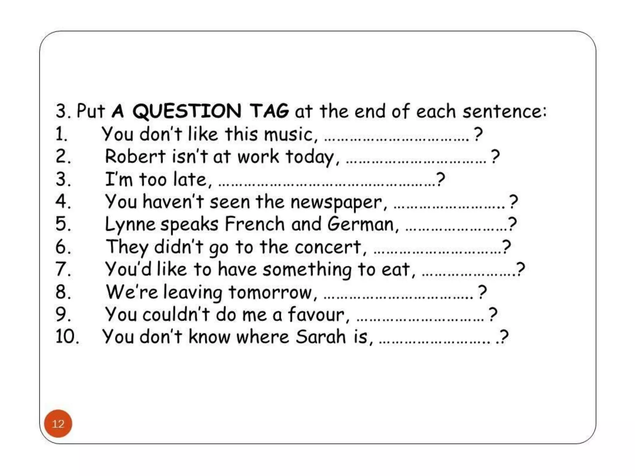 Question Tags | PPT