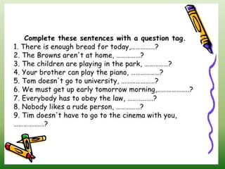 QUESTIONS TAGS | PPT