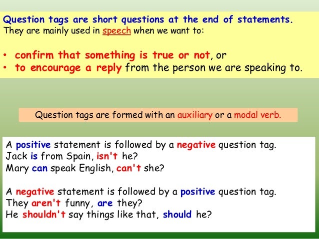 QUESTIONS TAGS
