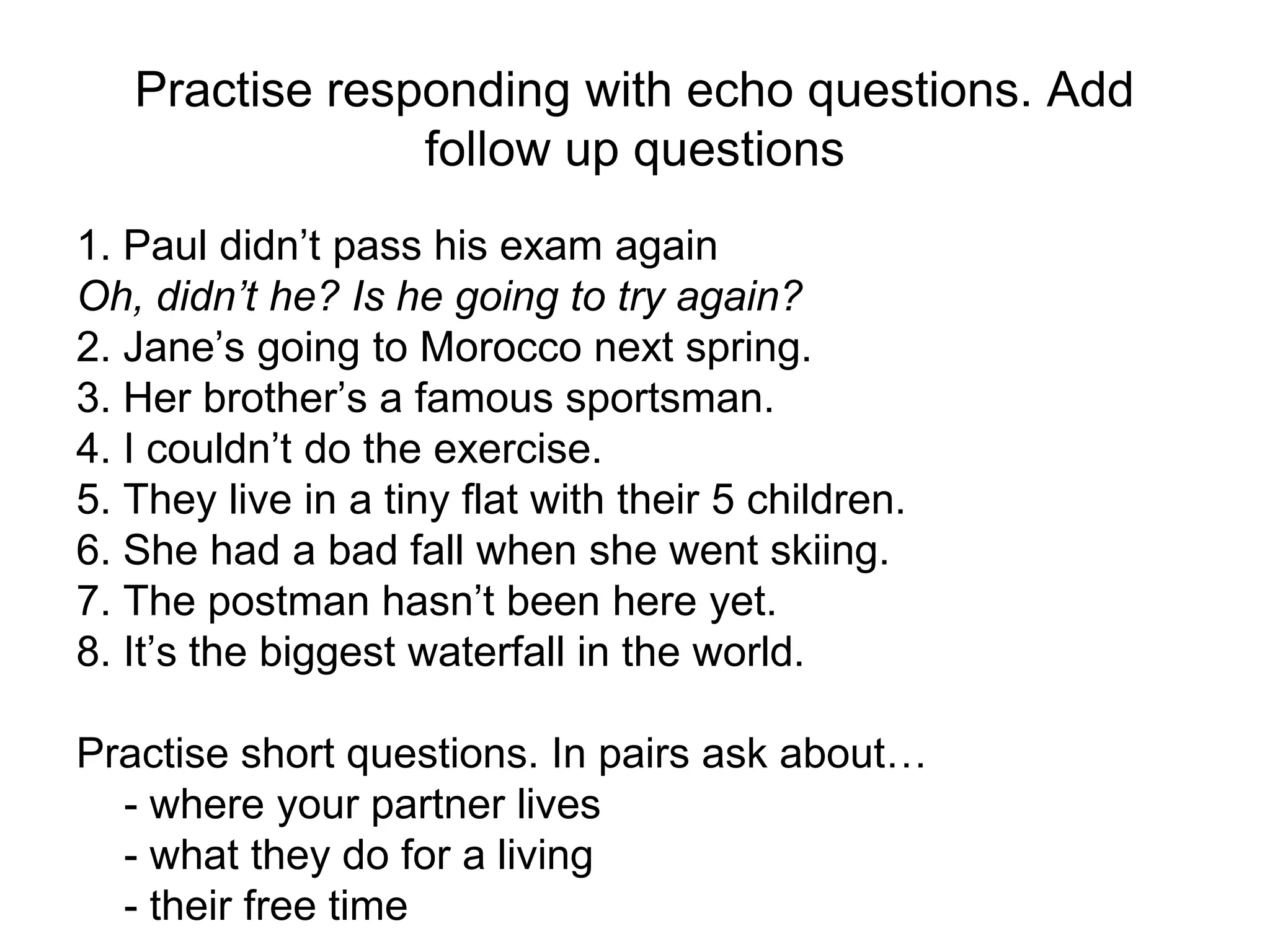 Question tags & echo questions | PPT