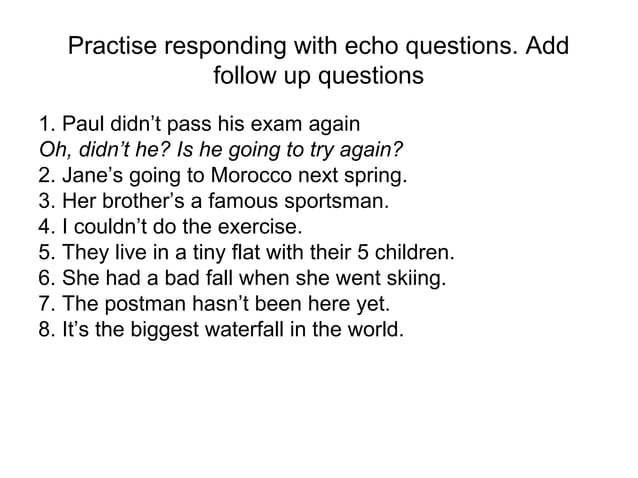 Question tags & echo questions | PPT