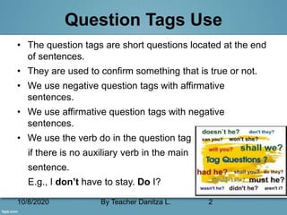 Question tags for teenagers | PPT