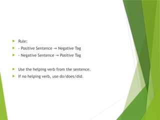 question tag ppt for children of class 7th | PPTX