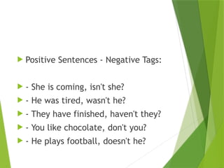 question tag ppt for children of class 7th | PPTX