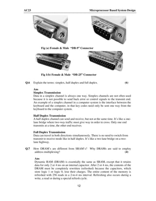 microprocessor Questions with solution | PDF