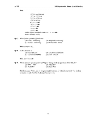 microprocessor Questions with solution | PDF