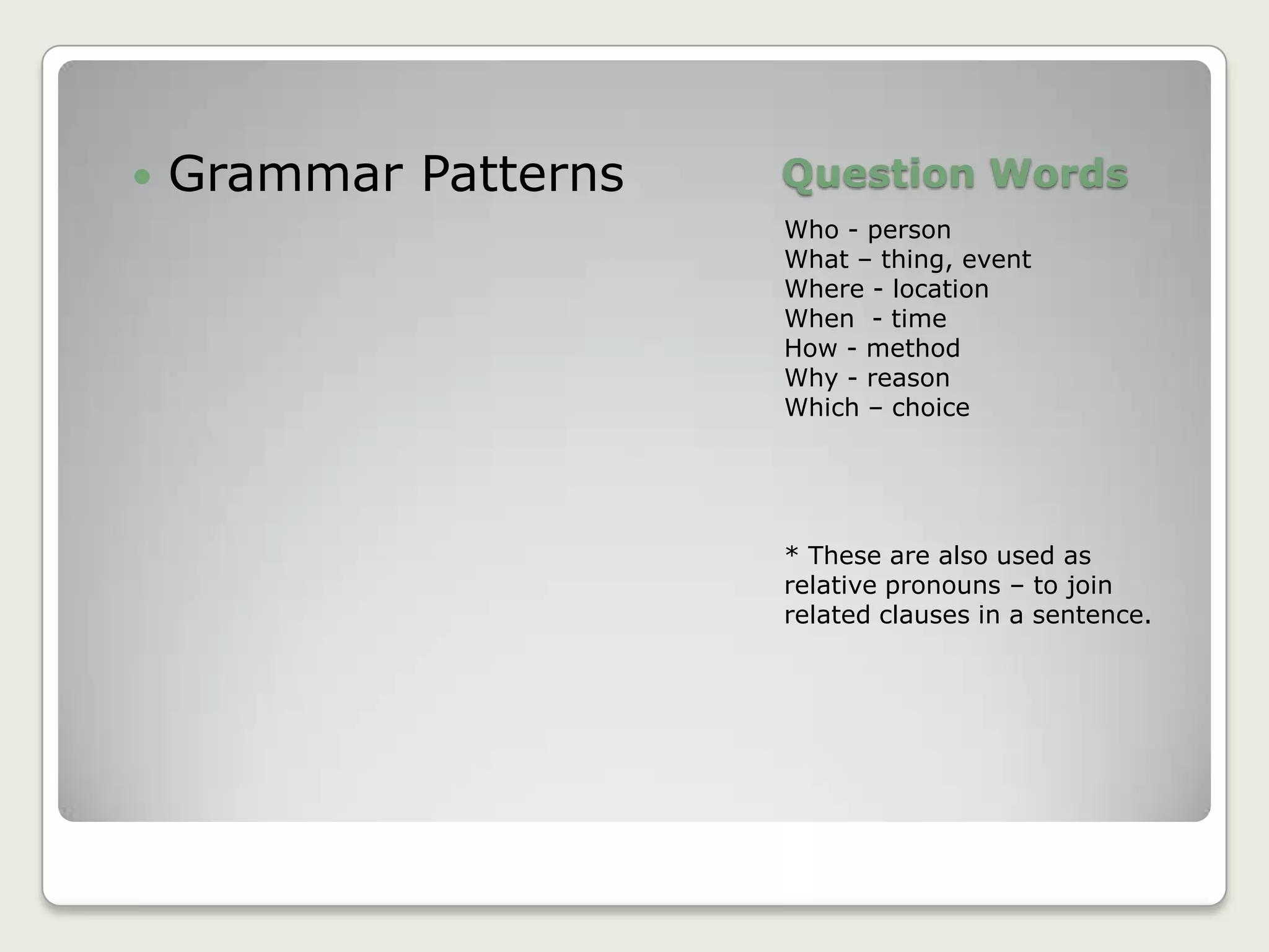 Question words | PPT