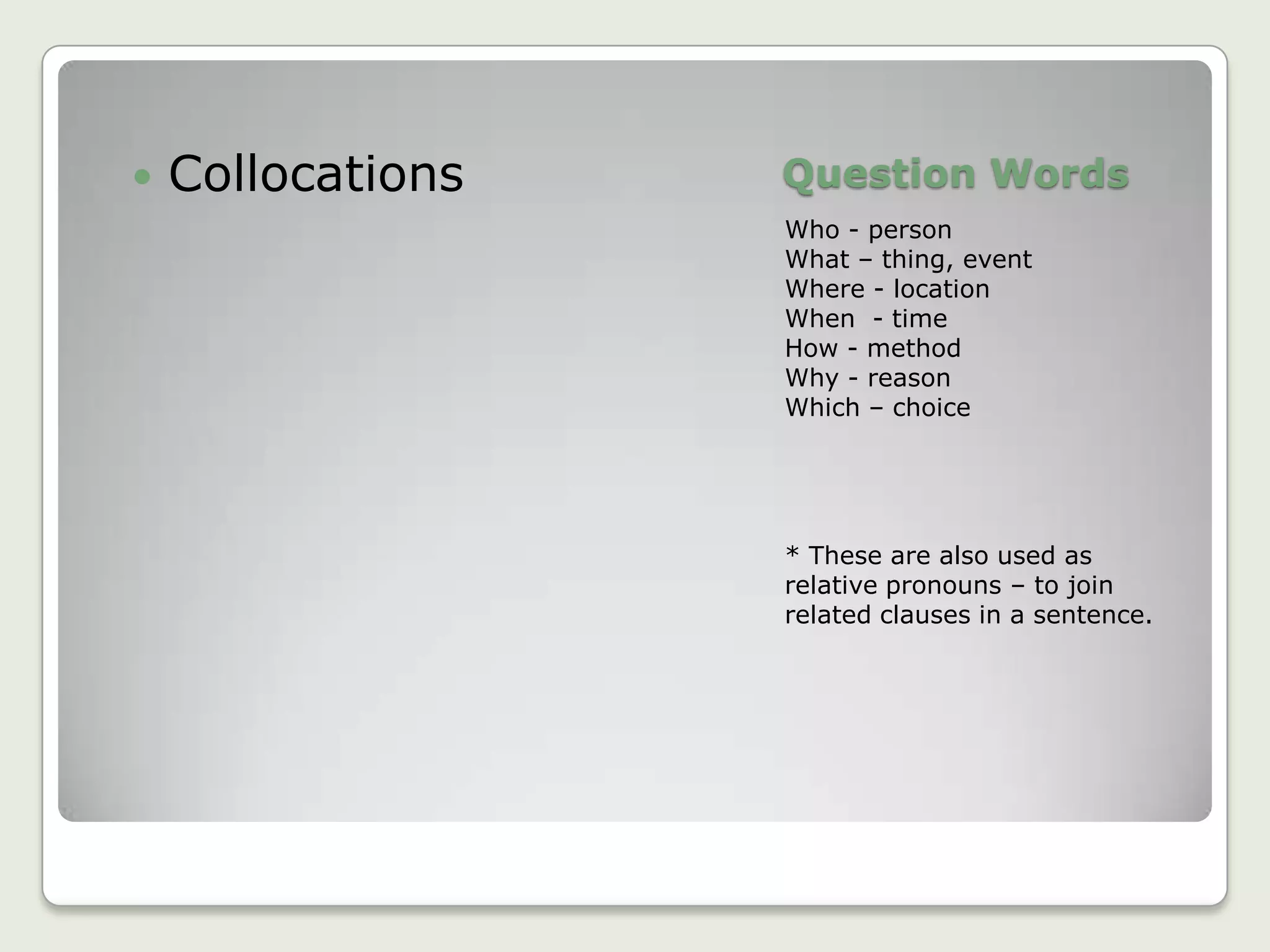 Question words | PPT