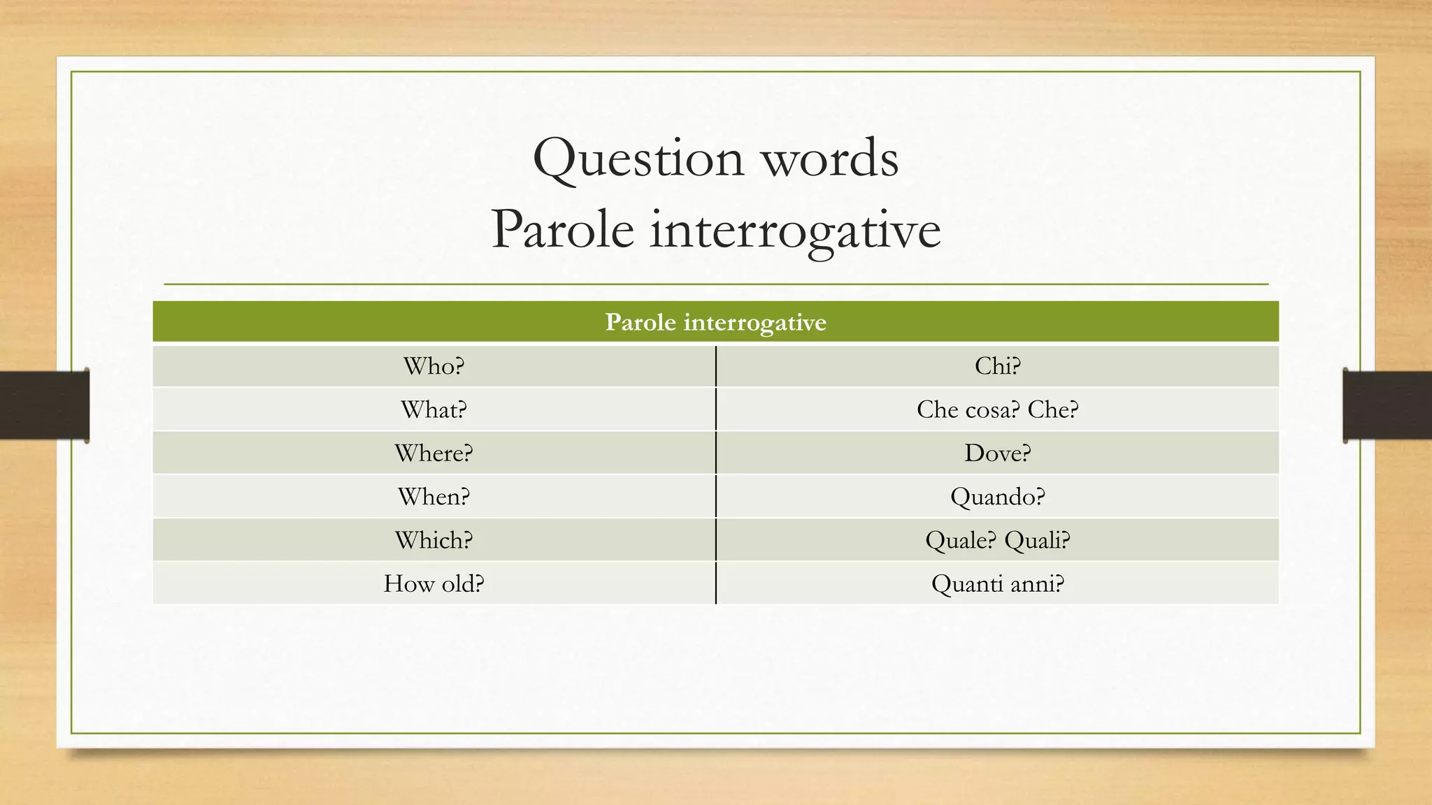 Question words | PPT