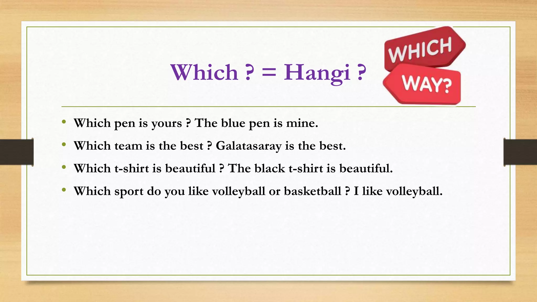 Question words | PPT