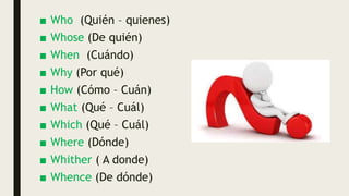 Question words.ppt USO DEL QUESTION WORD | PPT