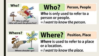 Question words.ppt USO DEL QUESTION WORD | PPT