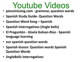 Question words in spanish | PPTX