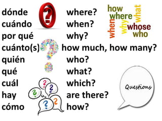 Question words in spanish | PPTX