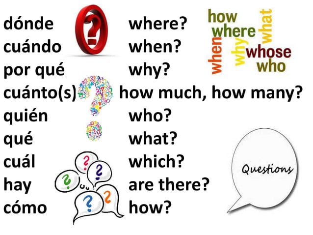 Question words in spanish | PPTX