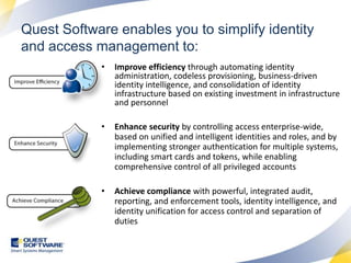 Quest One Identity Management Summary | PPTX