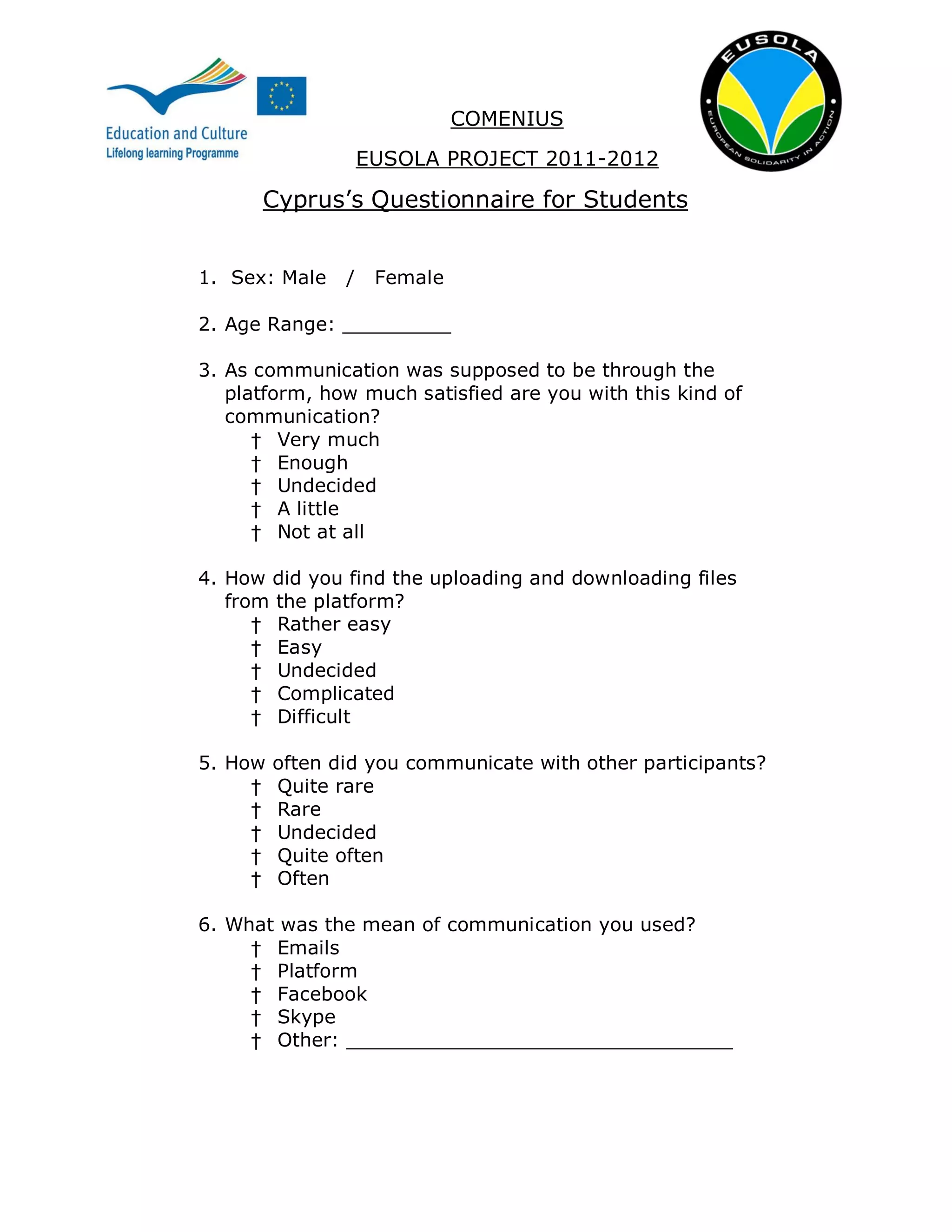 Questionnaire students | PDF | Technology & Computing