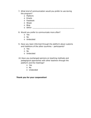 Questionnaire Teachers | PDF