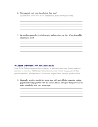 Sample Web Design Questionnaire | DOC