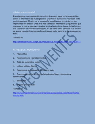 Qué es una monografía | DOCX | Medical Health